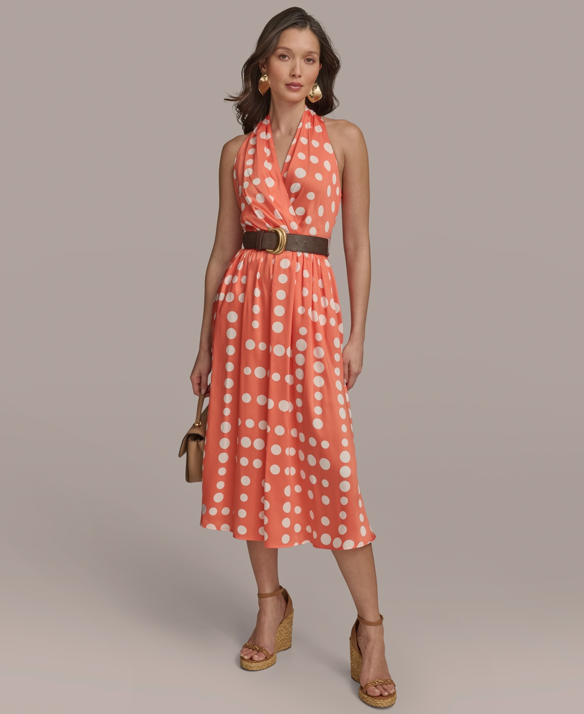 Click here for Donna Karan New York Womens Polka-Dot Belted A-Lin... prices