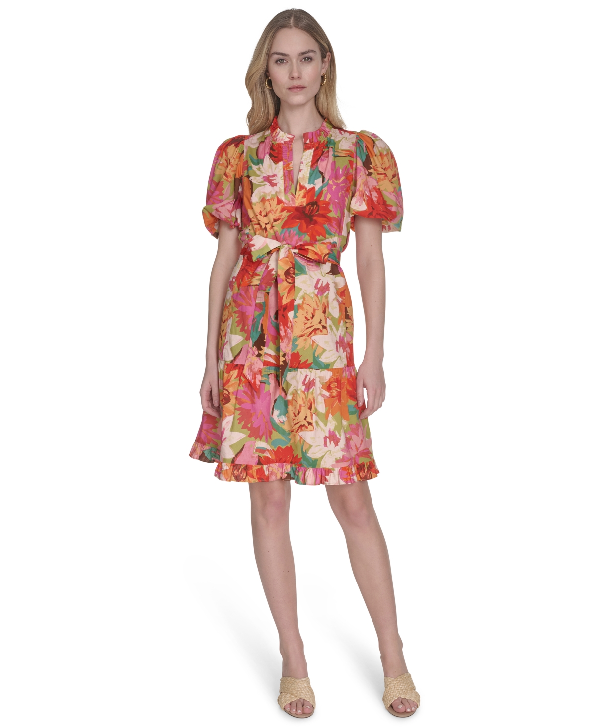 Click here for Vince Camuto Petite Cotton Floral-Print Puffed-Sle... prices