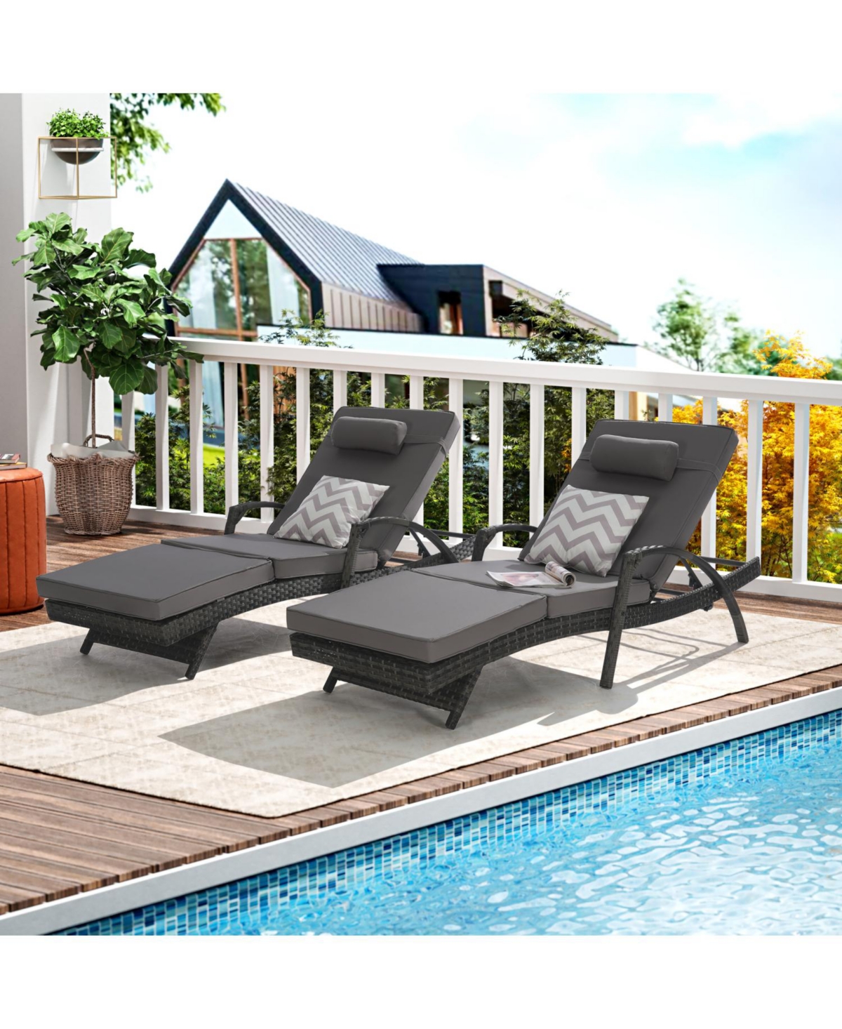 Click here for Streamdale Outdoor Wicker Reclining Lounge Chair S... prices