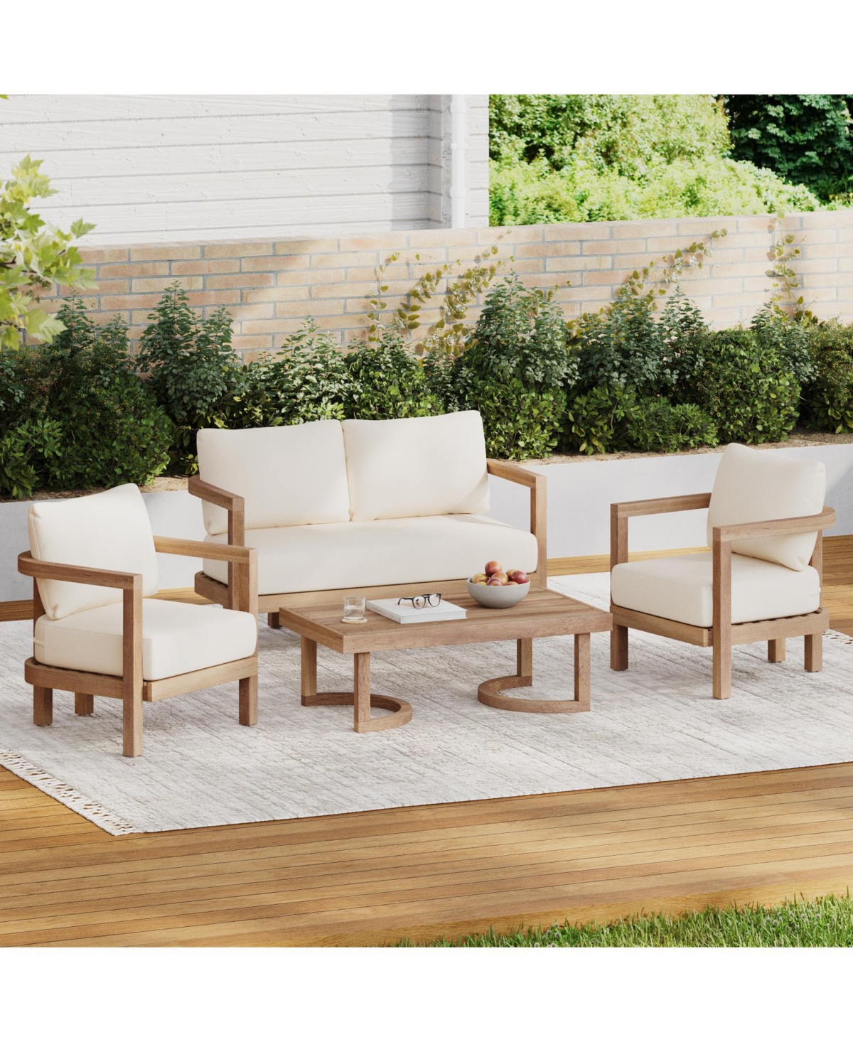 Click here for Streamdale Acacia Patio Set  4-piece  cushions  co... prices