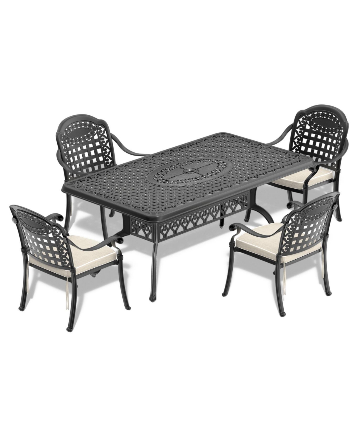 Click here for Streamdale 5-pc Cast Aluminum Patio Set  Black Fra... prices