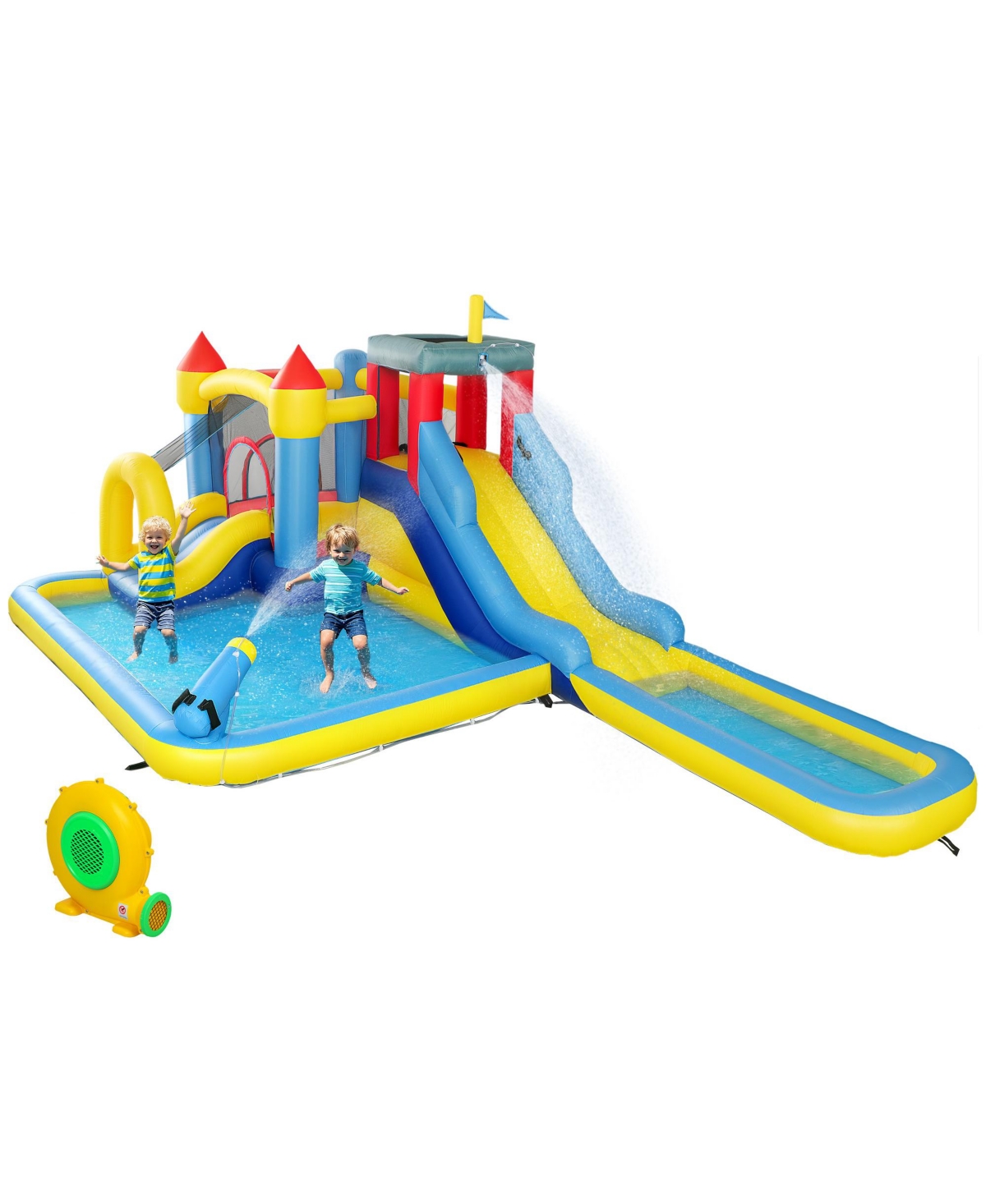 Click here for Qaba 6 in 1 Inflatable Water Slide Park with 550W... prices