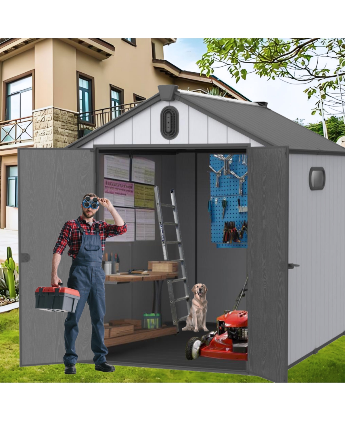 Click here for Streamdale 6x8ft Plastic Tool Shed Durable Storage... prices