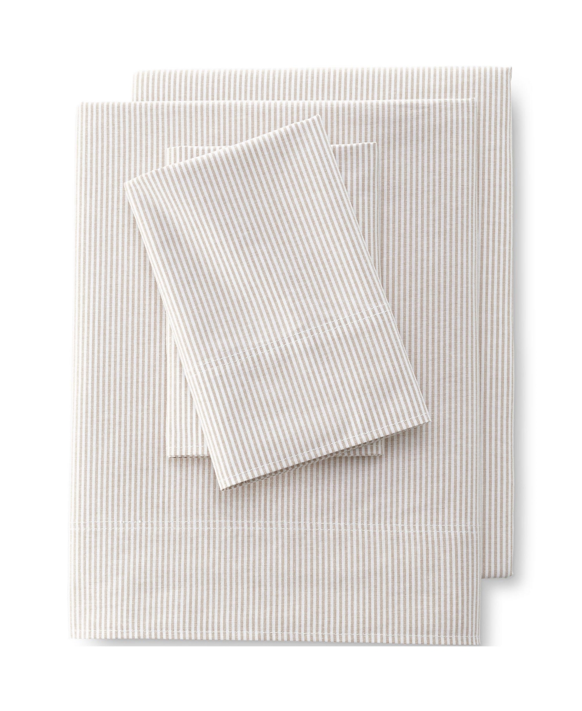Click here for Lands End Cotton Oxford Stripe Bed Sheet Set - Cla... prices