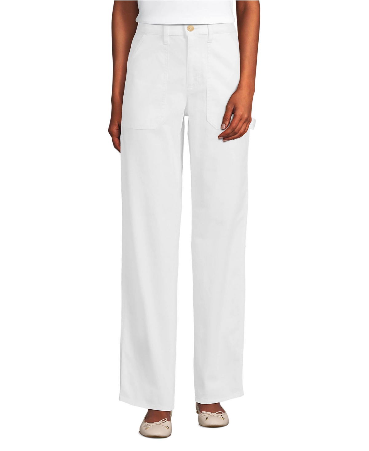 Click here for Lands End Womens Herringbone Chino High Rise Utili... prices