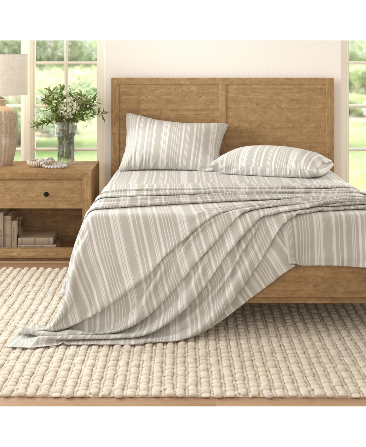 Click here for Linery & Co. Striped Brushed Microfiber Bed Sheet... prices