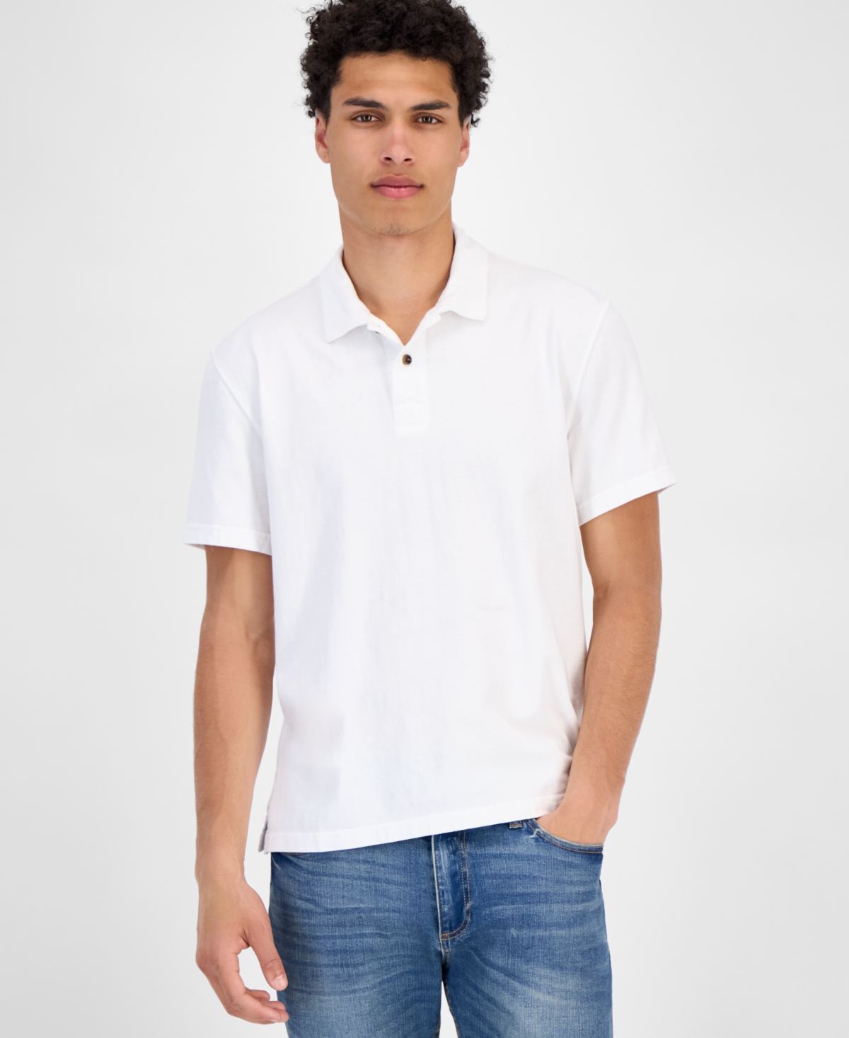 Click here for Sun + Stone Mens Sun Faded Short Sleeve Polo Shirt... prices