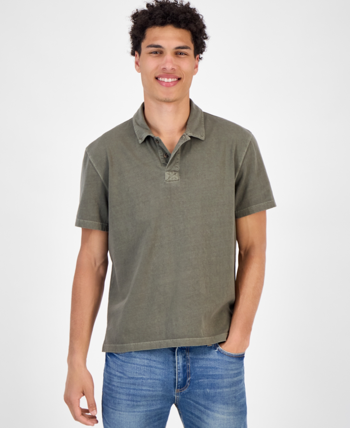 Click here for Sun + Stone Mens Sun Faded Short Sleeve Polo Shirt... prices