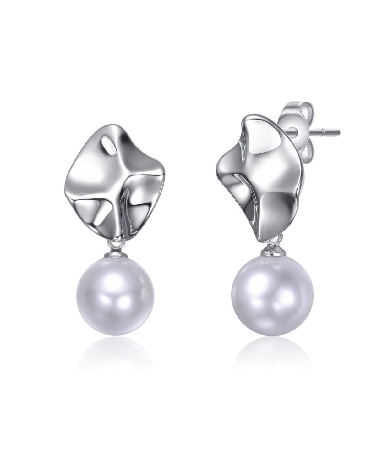 Click here for White Gold Plated with Round Pearl Modern Abstract... prices