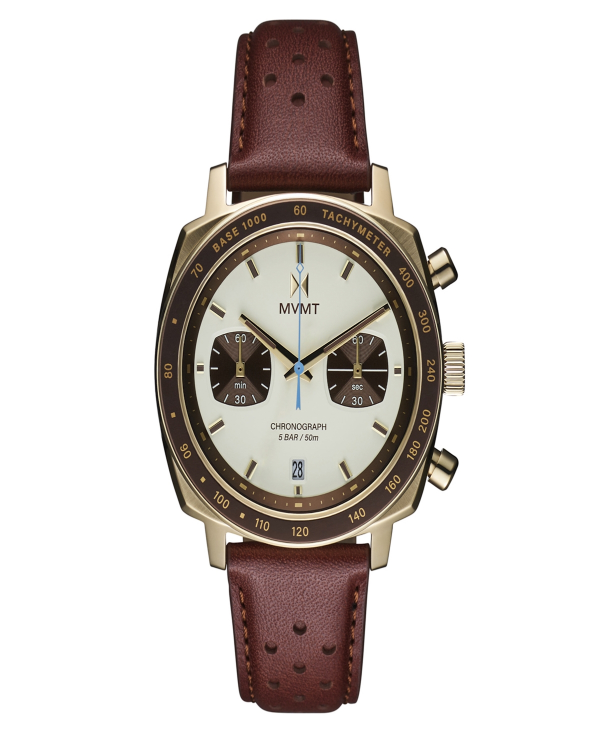 Click here for Mvmt Mens Mulholland Racer Brown Leather Strap Wat... prices