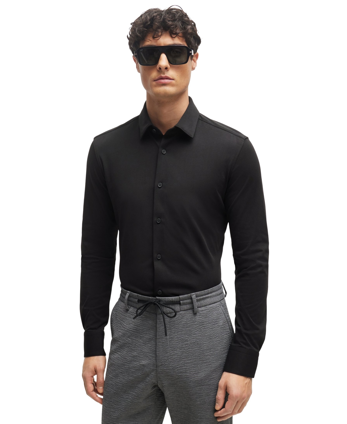 Click here for Boss by Hugo Boss Mens Performance-Stretch Slim-Fi... prices