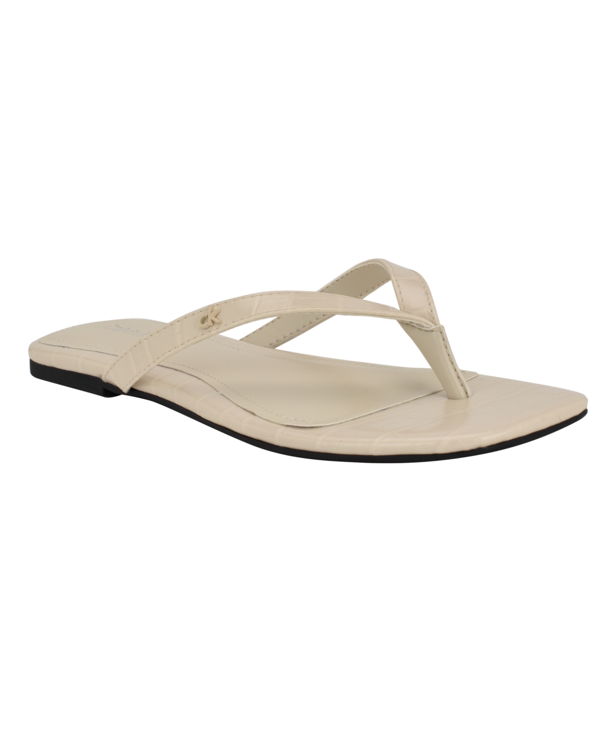Click here for Calvin Klein Womens Stelea Flat Thong Sandals - Iv... prices