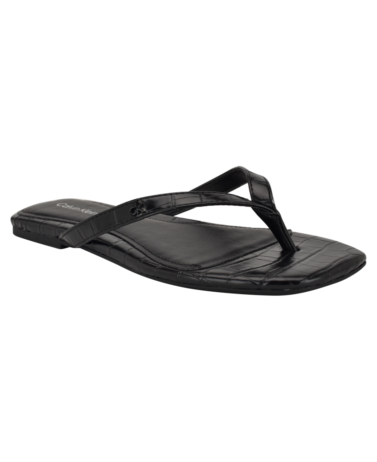 Click here for Calvin Klein Womens Stelea Flat Thong Sandals - Bl... prices