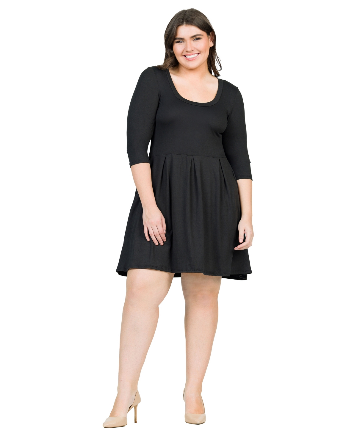 Click here for 24seven Comfort Apparel Plus Size Fit and Flare El... prices