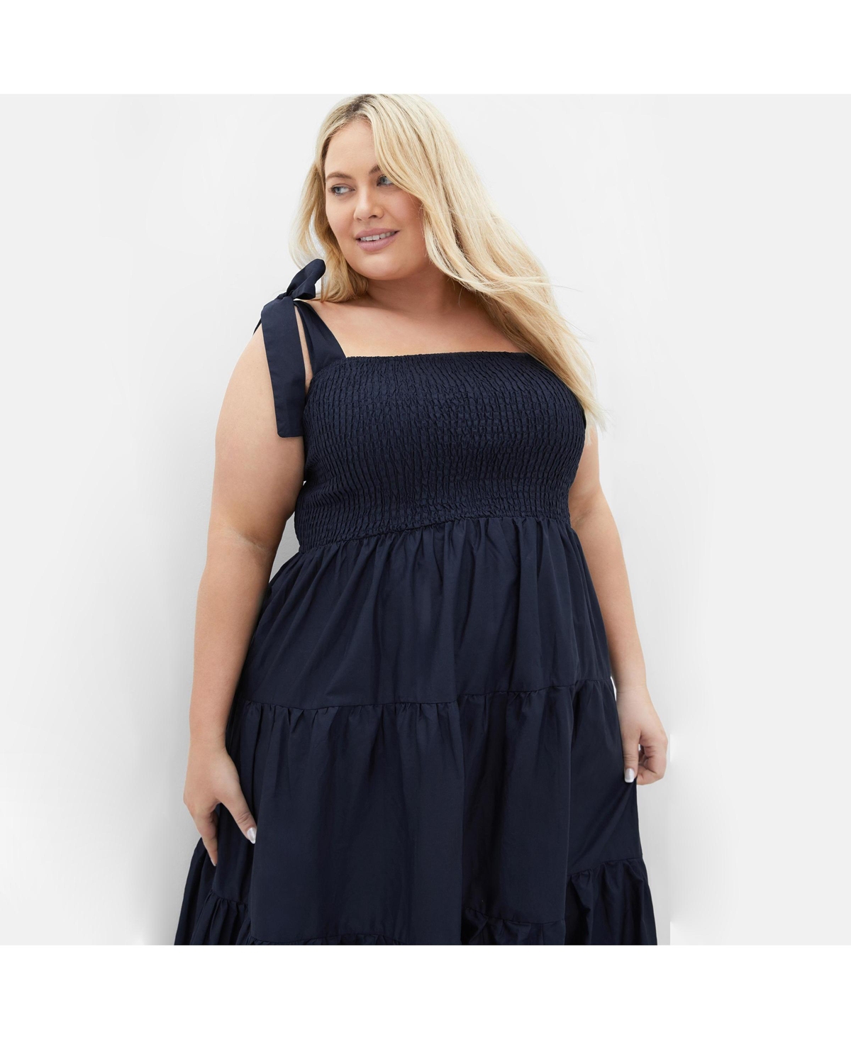 Click here for City Chic Plus Size Haven Midi Dress - French navy prices