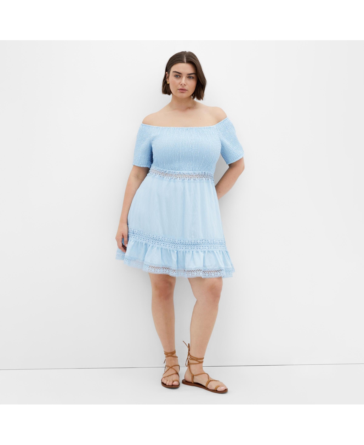 Click here for City Chic Plus Size Aura Dress - Light blue prices
