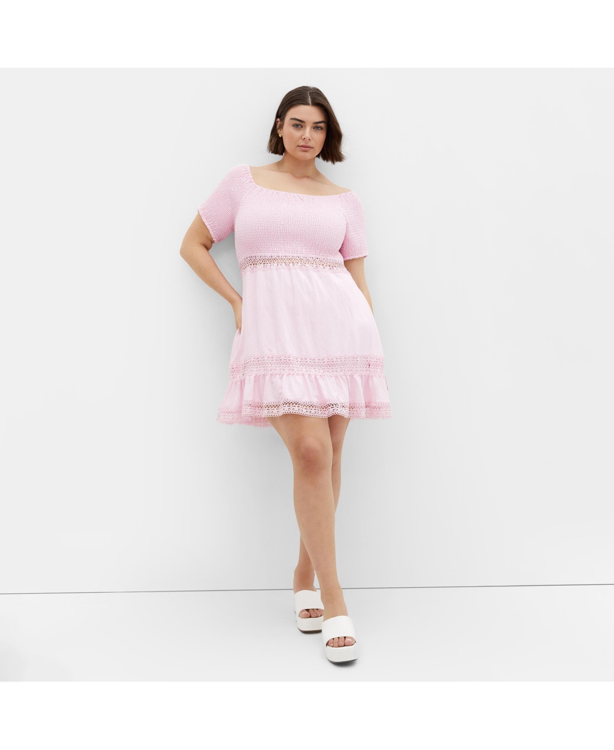 Click here for City Chic Plus Size Aura Dress - Pink prices