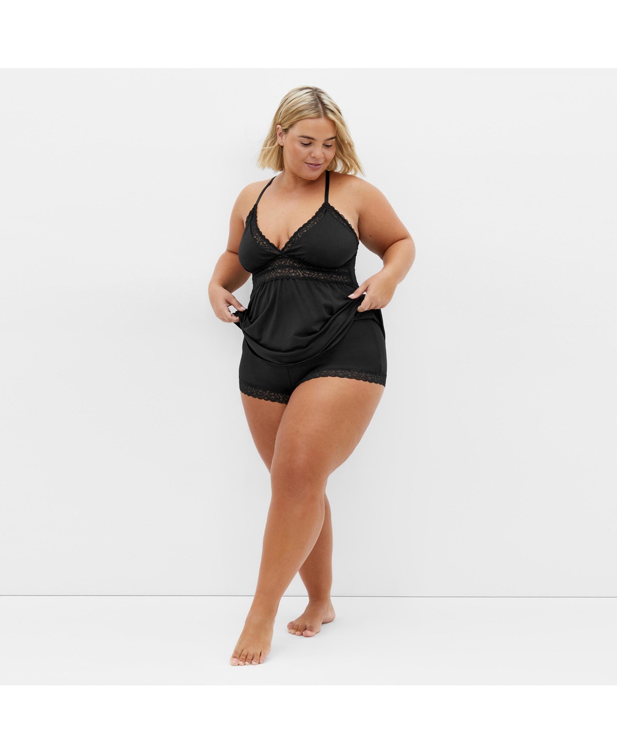 Click here for City Chic Plus Size Viva Short Cami Set - Black prices