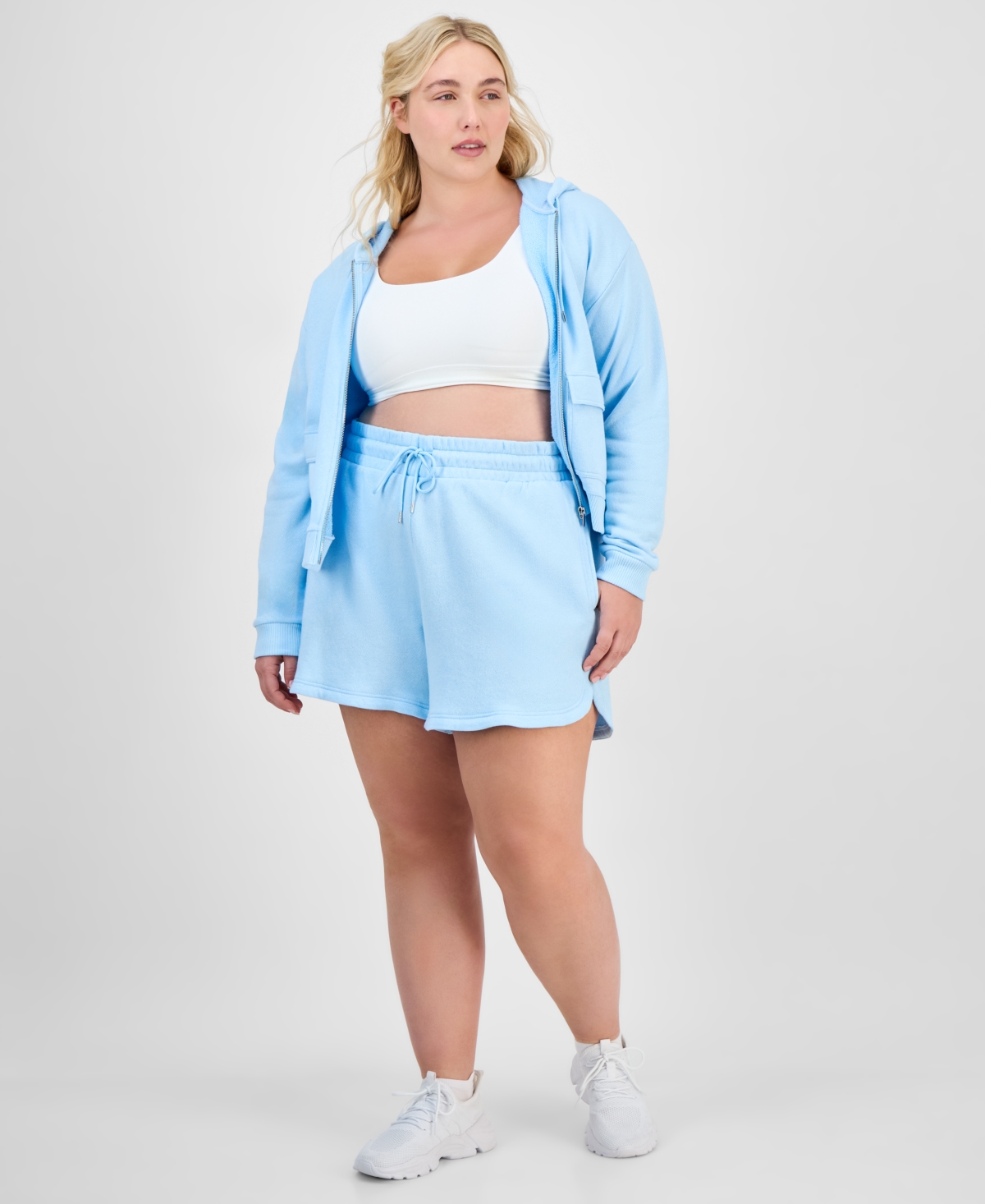 Click here for Id Ideology Plus Size Solid-Color Knit Pull-On Sho... prices