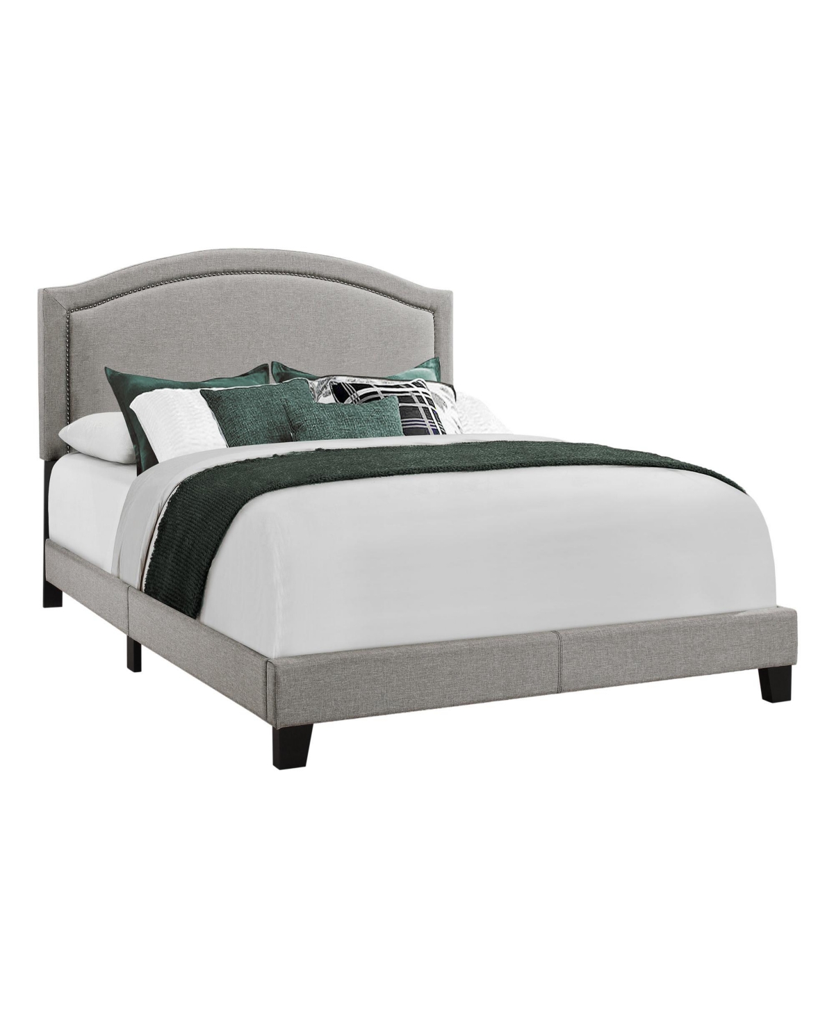 Click here for Elegant Solid Wood Bed Frame with Upholstered Line... prices