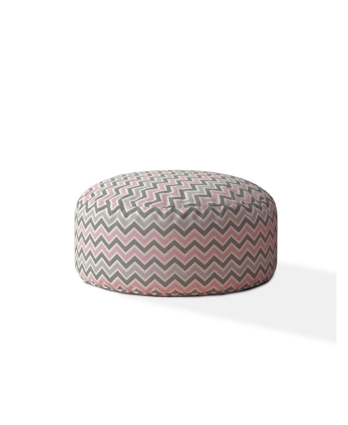 Click here for 24 Gray Twill Round Chevron Pouf Ottoman - Multi prices