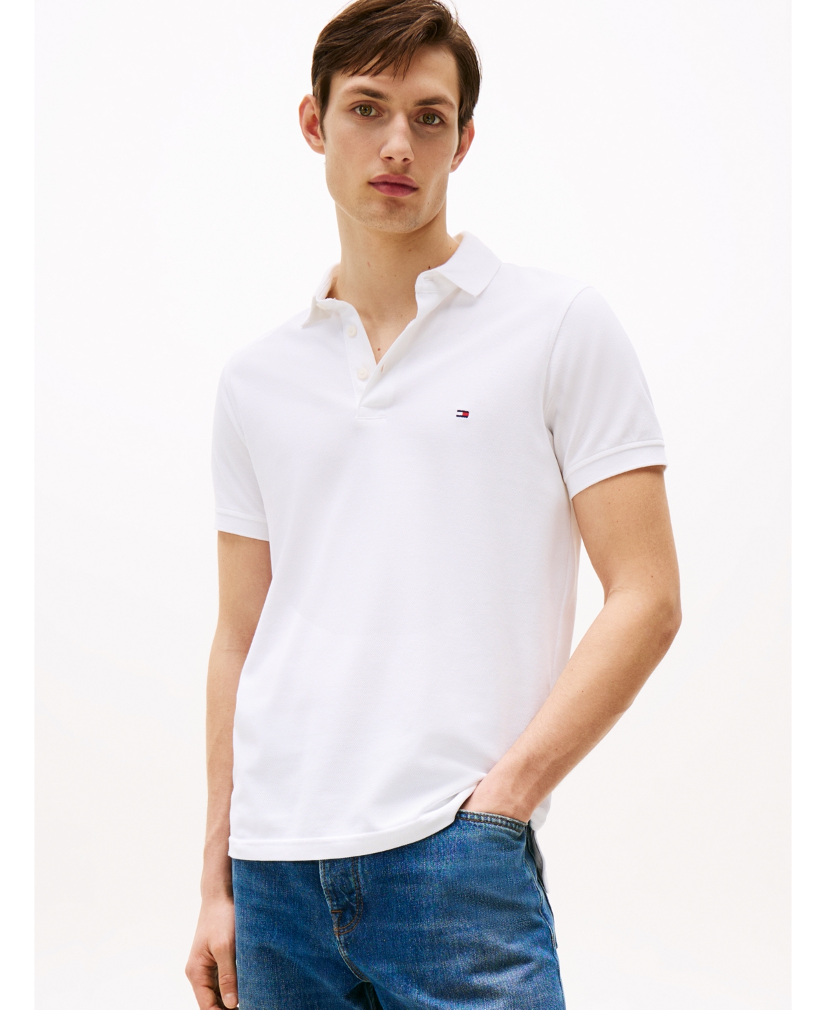 Click here for Tommy Hilfiger Mens 1985 Slim Fit Polo Shirt - Whi... prices