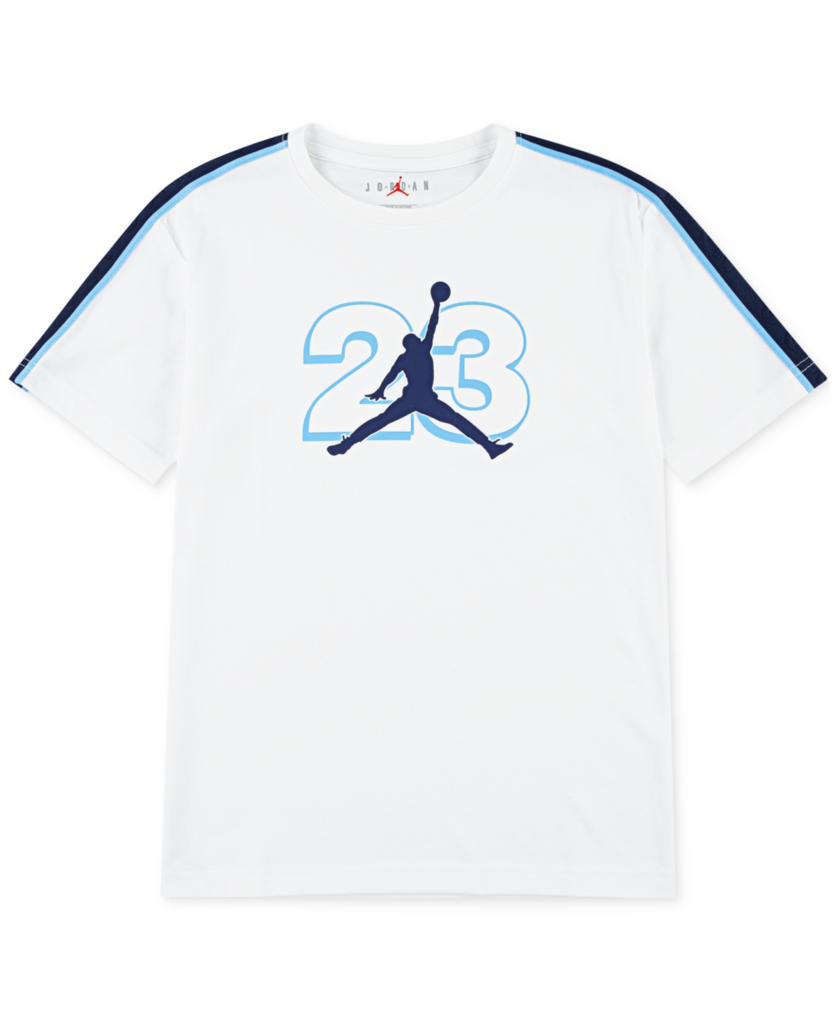 Click here for Jordan Big Boys Jumpman Tape T-Shirt - White prices