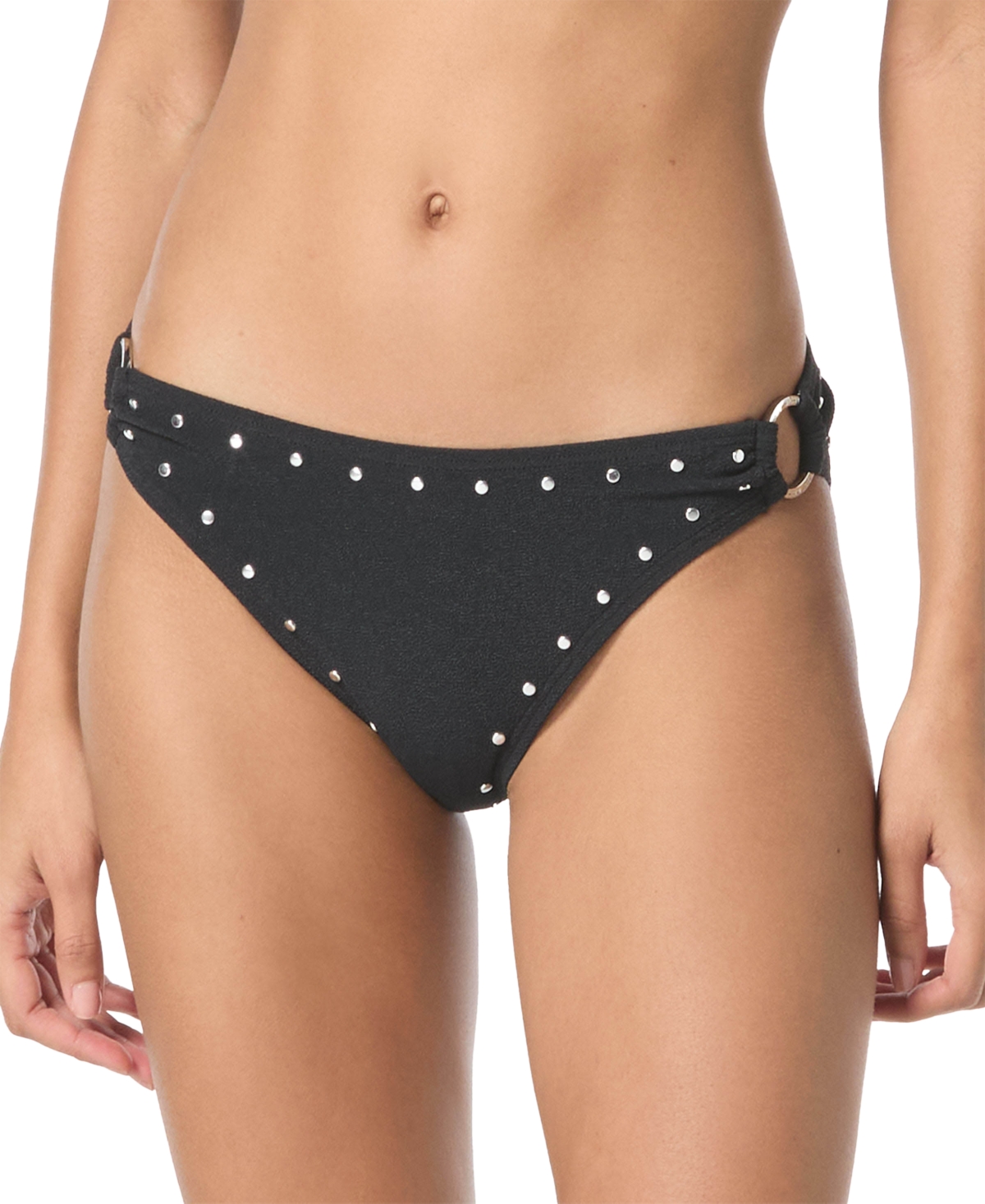 Michael Michael Kors Womens Crepe Side-Ring Studded Bottoms - Black