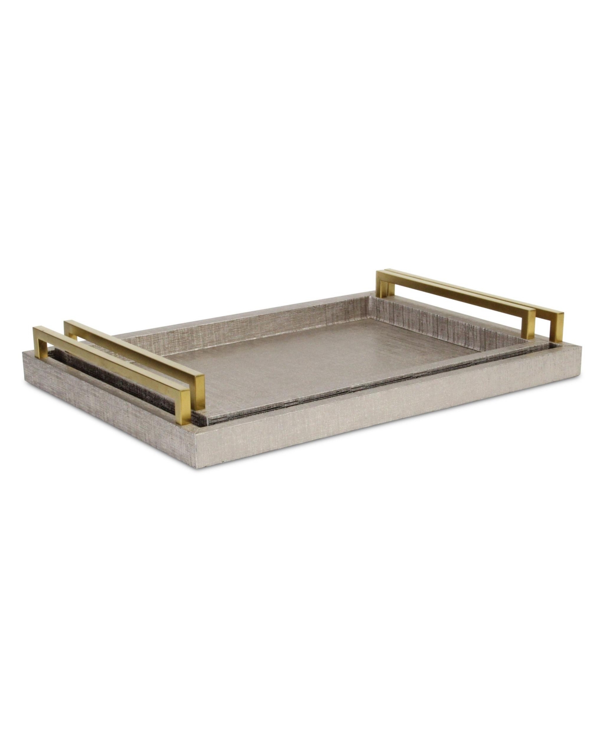 Click here for Set of Two Wood Serving Trays with Faux Croc Textu... prices