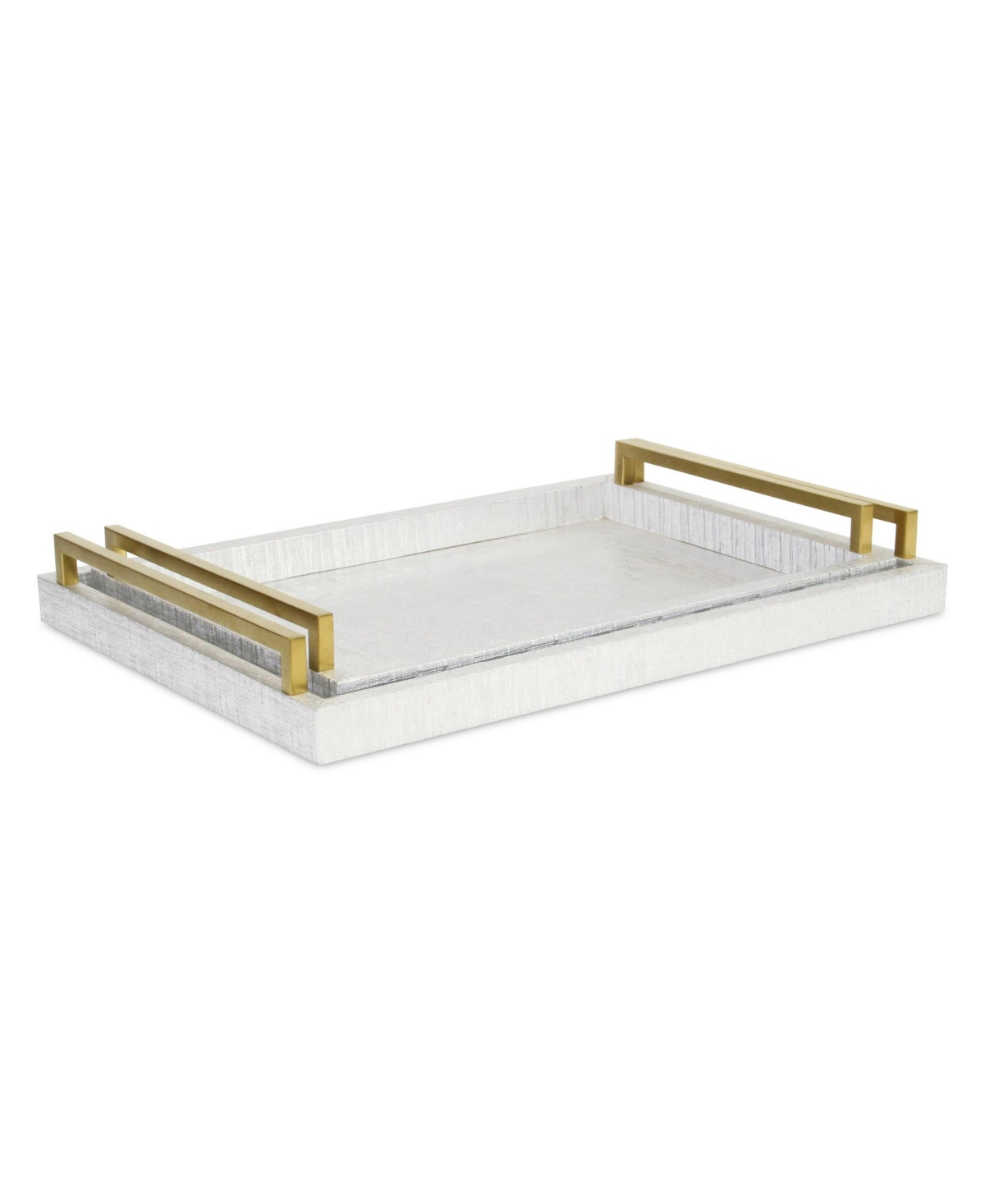 Click here for Set of Two Wood Serving Trays with Faux Croc Textu... prices