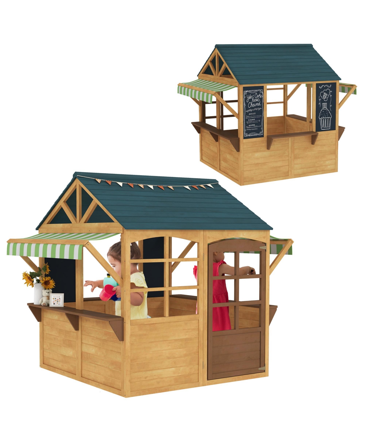 Click here for Qaba Outdoor Playhouse  Foldable Wooden Kids Cotta... prices