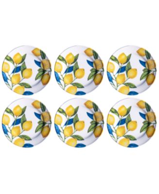 Abode Homewares Lemon Orchard 6-Pc. Dinner Plates, Service For 6 - Macy's