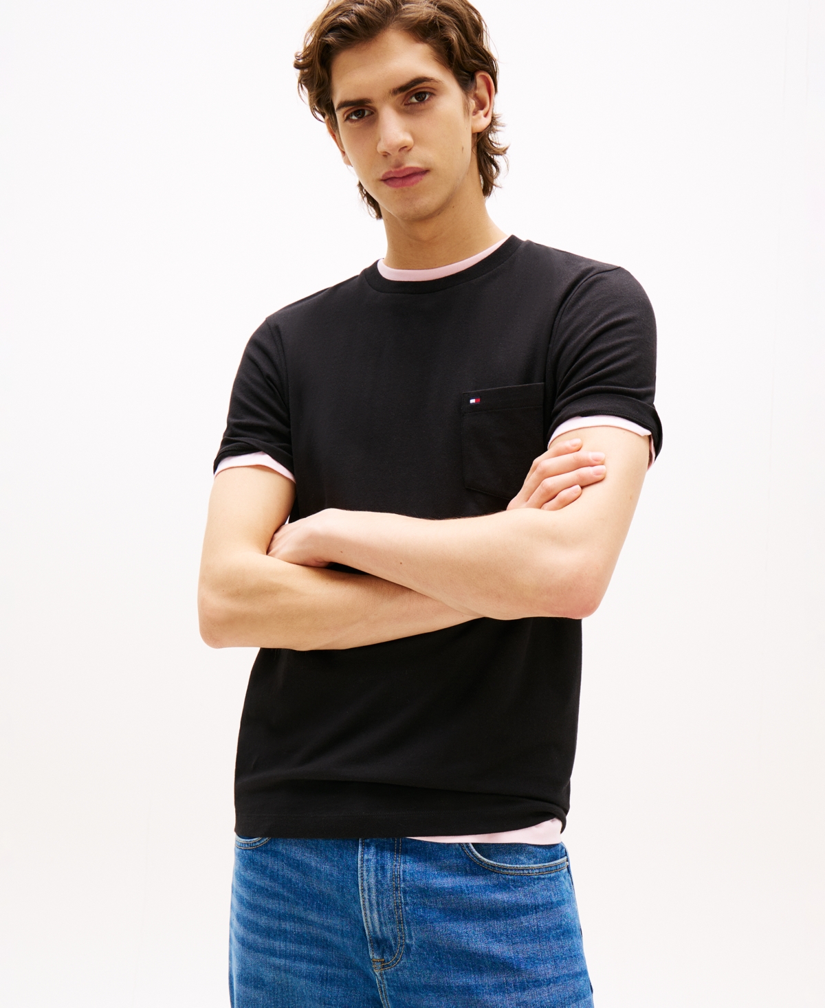 Click here for Tommy Hilfiger Mens Essential Solid Pocket T-Shirt... prices