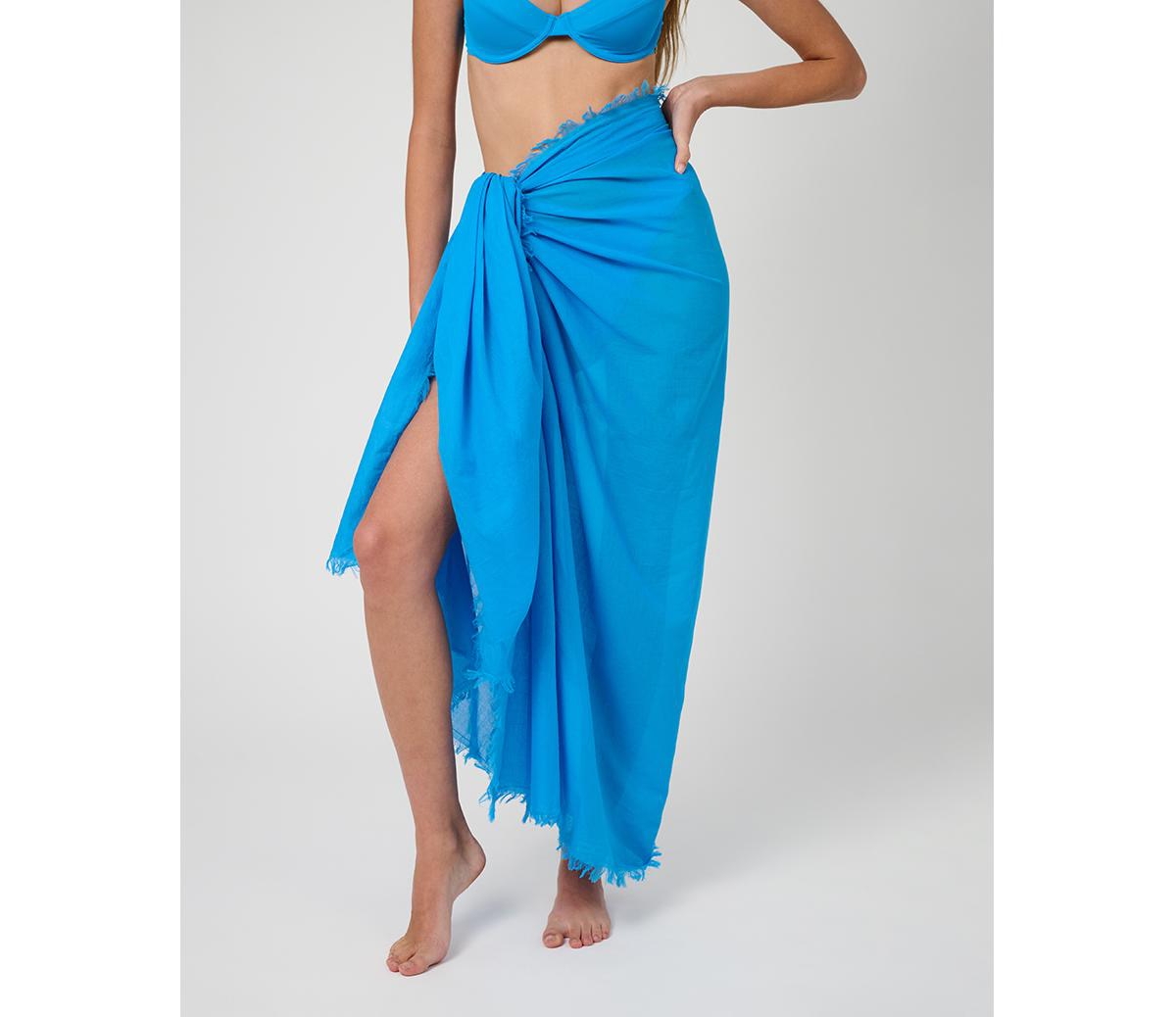 Click here for WeWoreWhat Womens Raw Edge Maxi Sarong - Turquoise prices