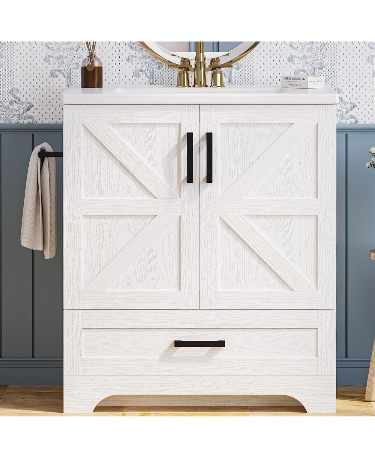 Click here for Bathroom Vanity with Sink  30 Inch Farmhouse Bathr... prices