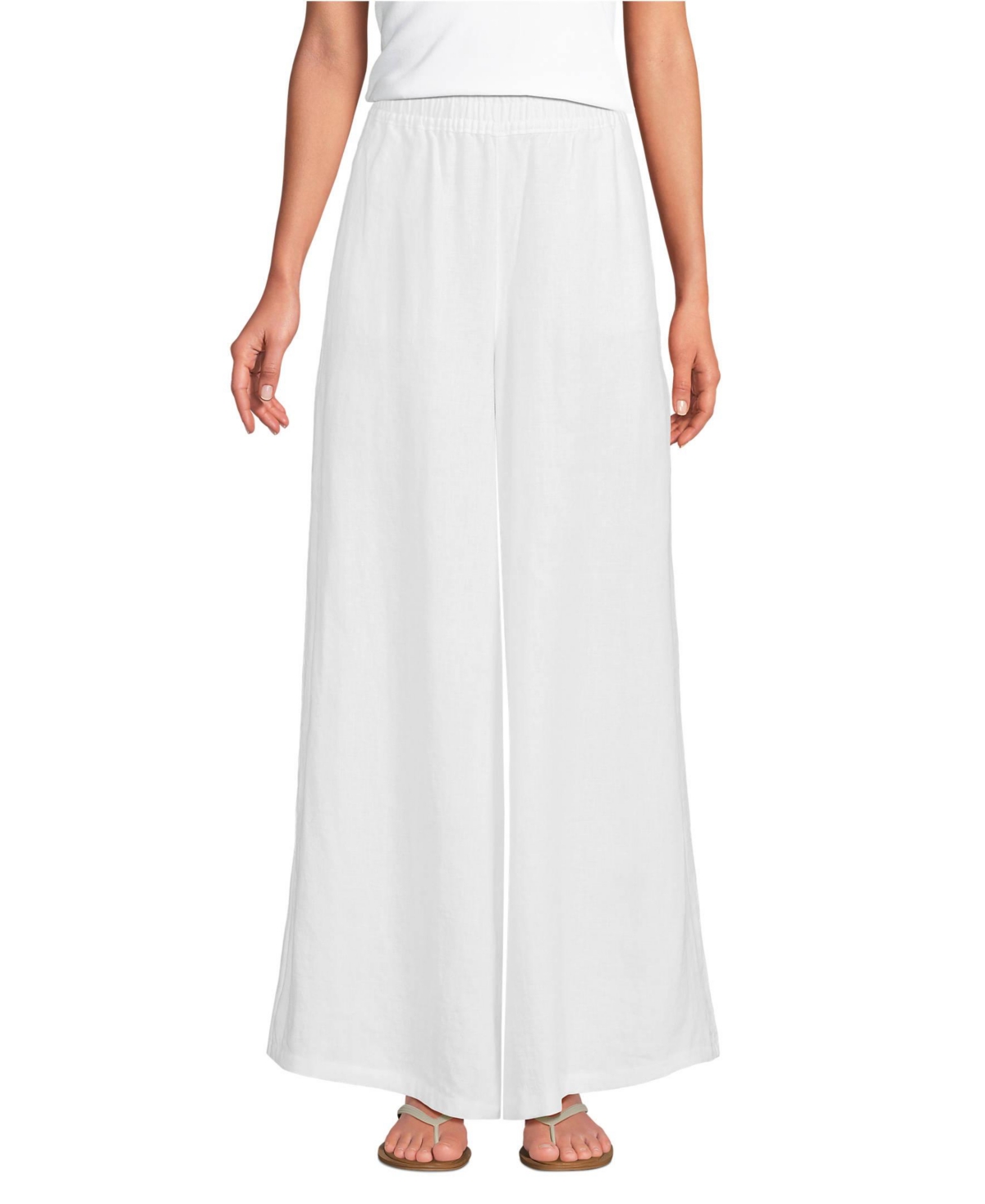 Click here for Lands End Womens Linen High Rise Palazzo Pants - S... prices