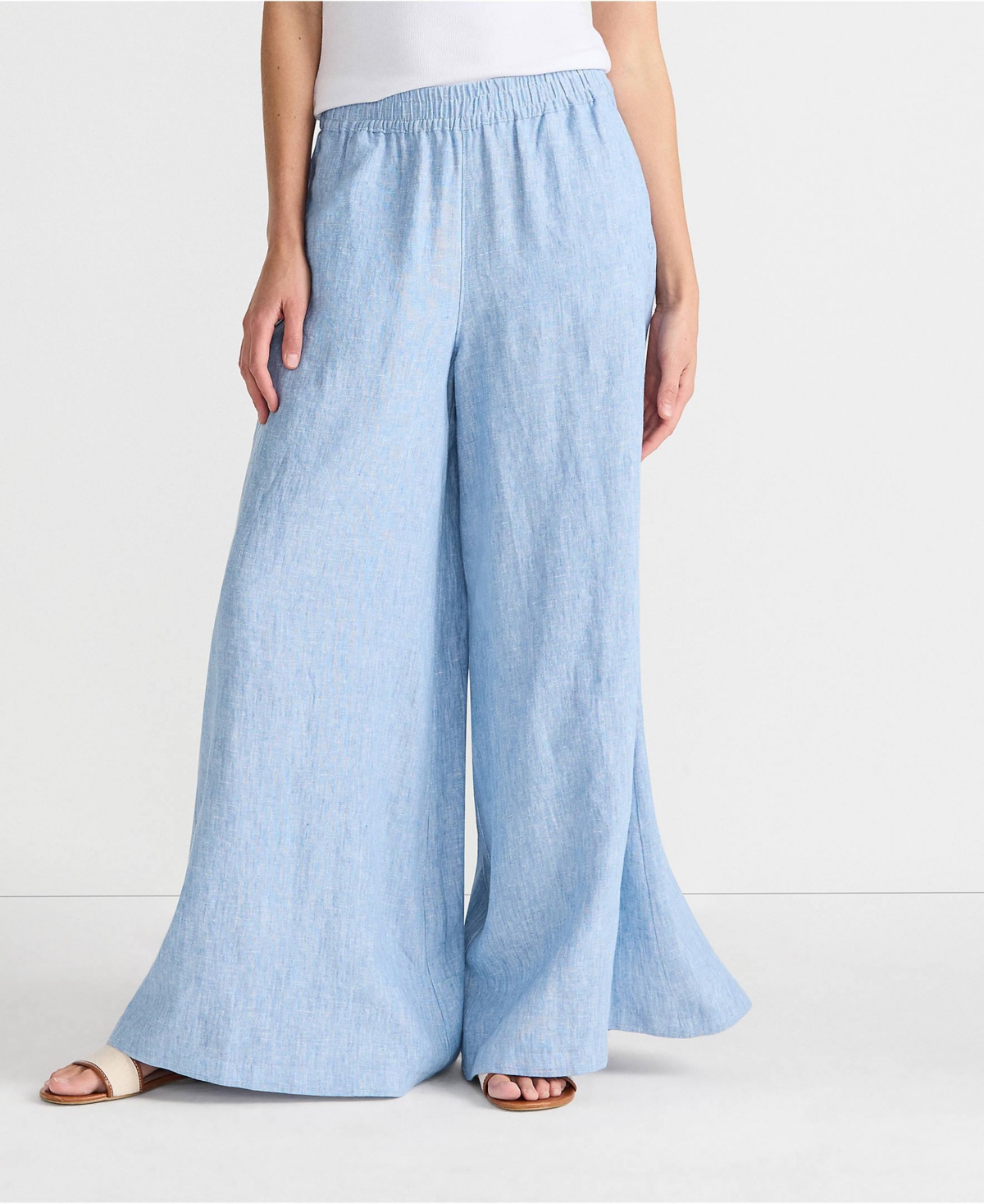 Click here for Lands End Womens Linen High Rise Palazzo Pants - S... prices