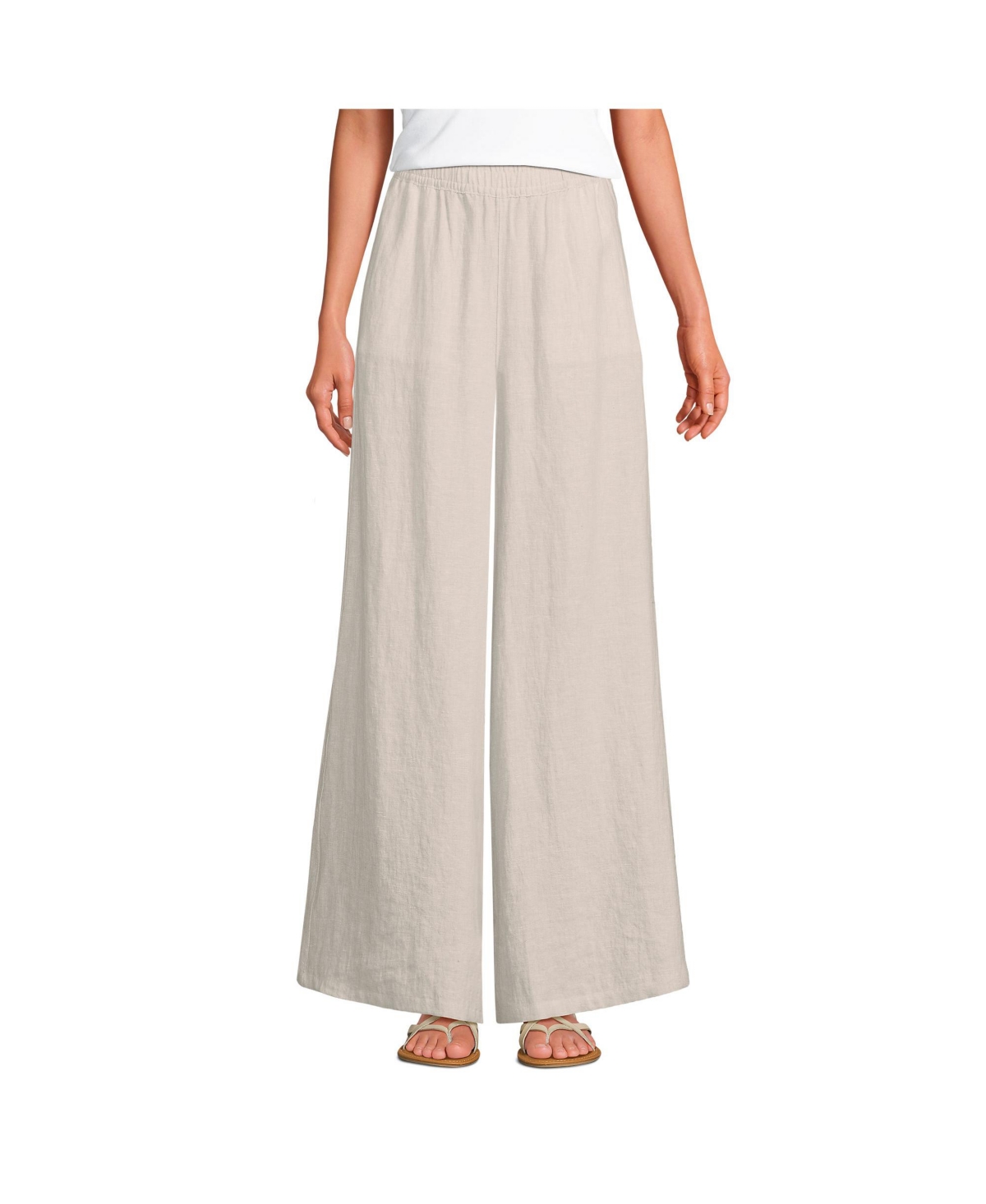 Click here for Lands End Womens Linen High Rise Palazzo Pants - S... prices