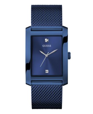 GUESS Men's Analog Blue Mesh Watch, 34mm - Macy's