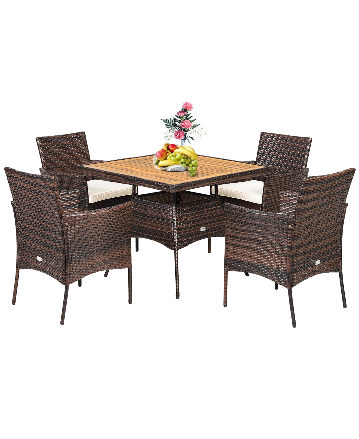 Click here for Gymax 5PCS Patio Dining Table & Chair Set Outdoor... prices