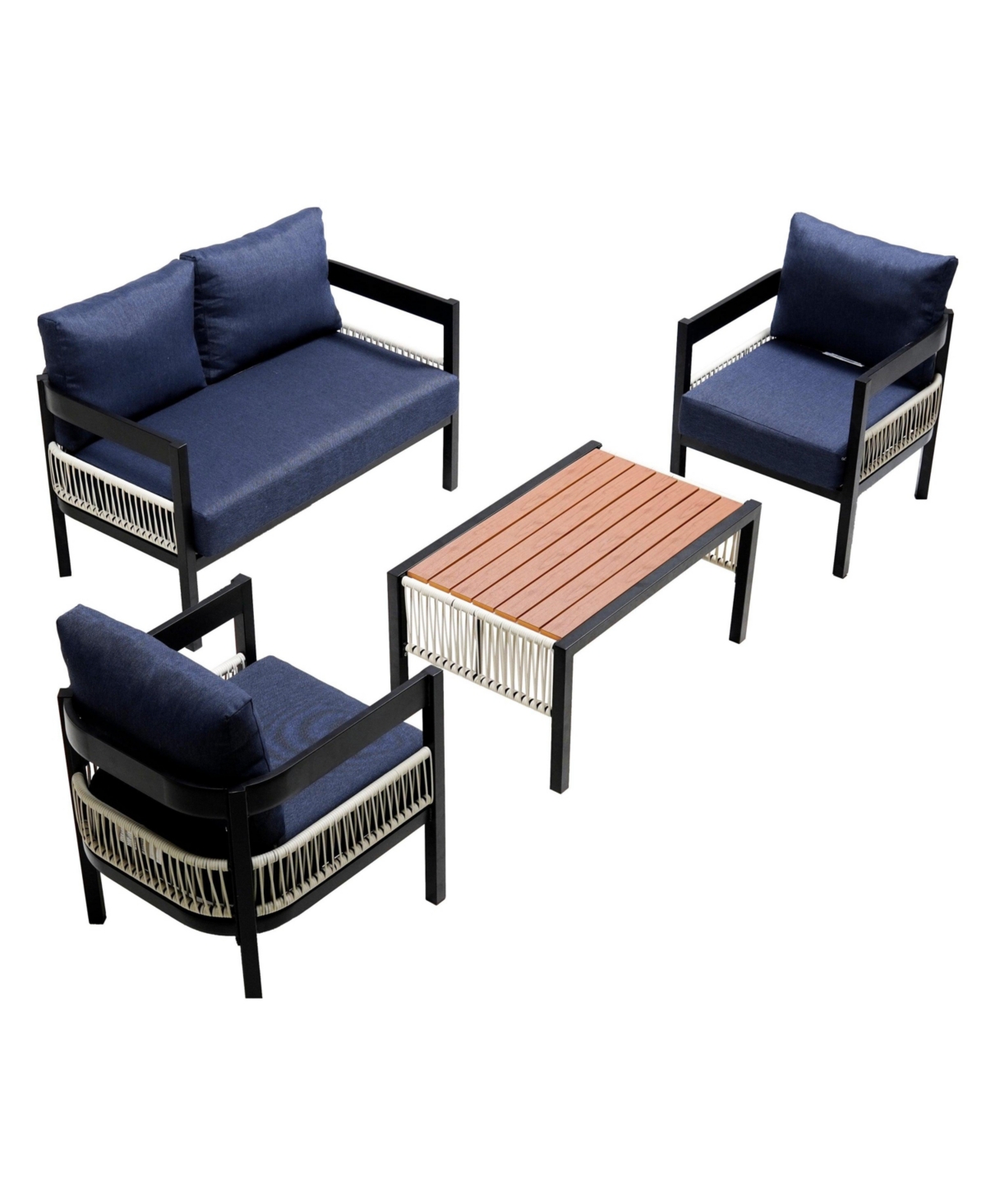 Click here for Mondawe Multi-person Outdoor Iron Sofa Set with A... prices