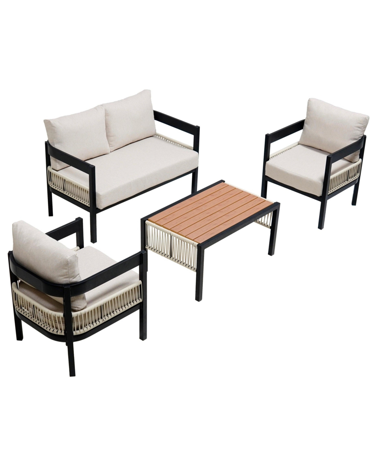 Click here for Mondawe Multi-person Outdoor Iron Sofa Set with A... prices