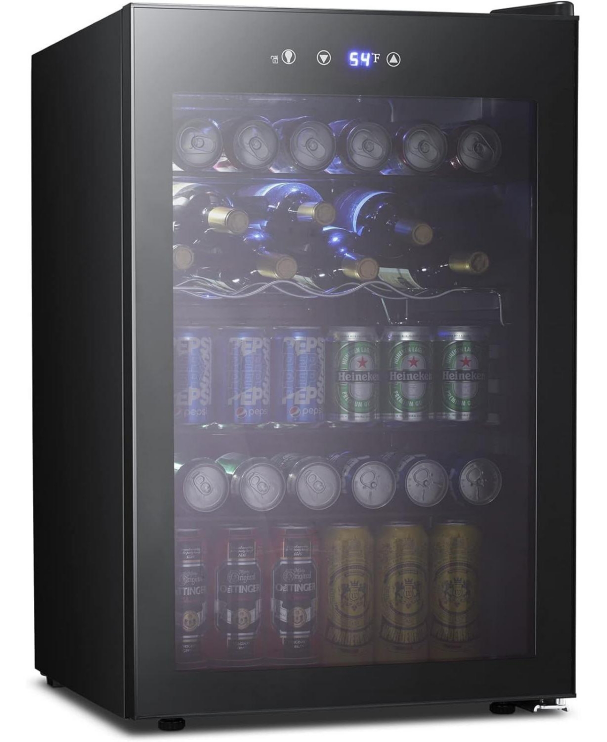 Antarctic Star 4.5 Cu.ft Beverage Cooler with Glass Door  Holds 145 Cans  Digital Temperature Control for Soda  Beer  or Wine  Compact Drink Fridge fo