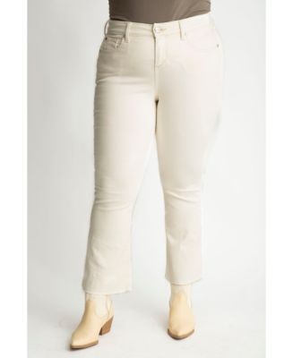 SLINK Jeans Plus Size Color high rise flare in 28" inseam - Cream - Macy's