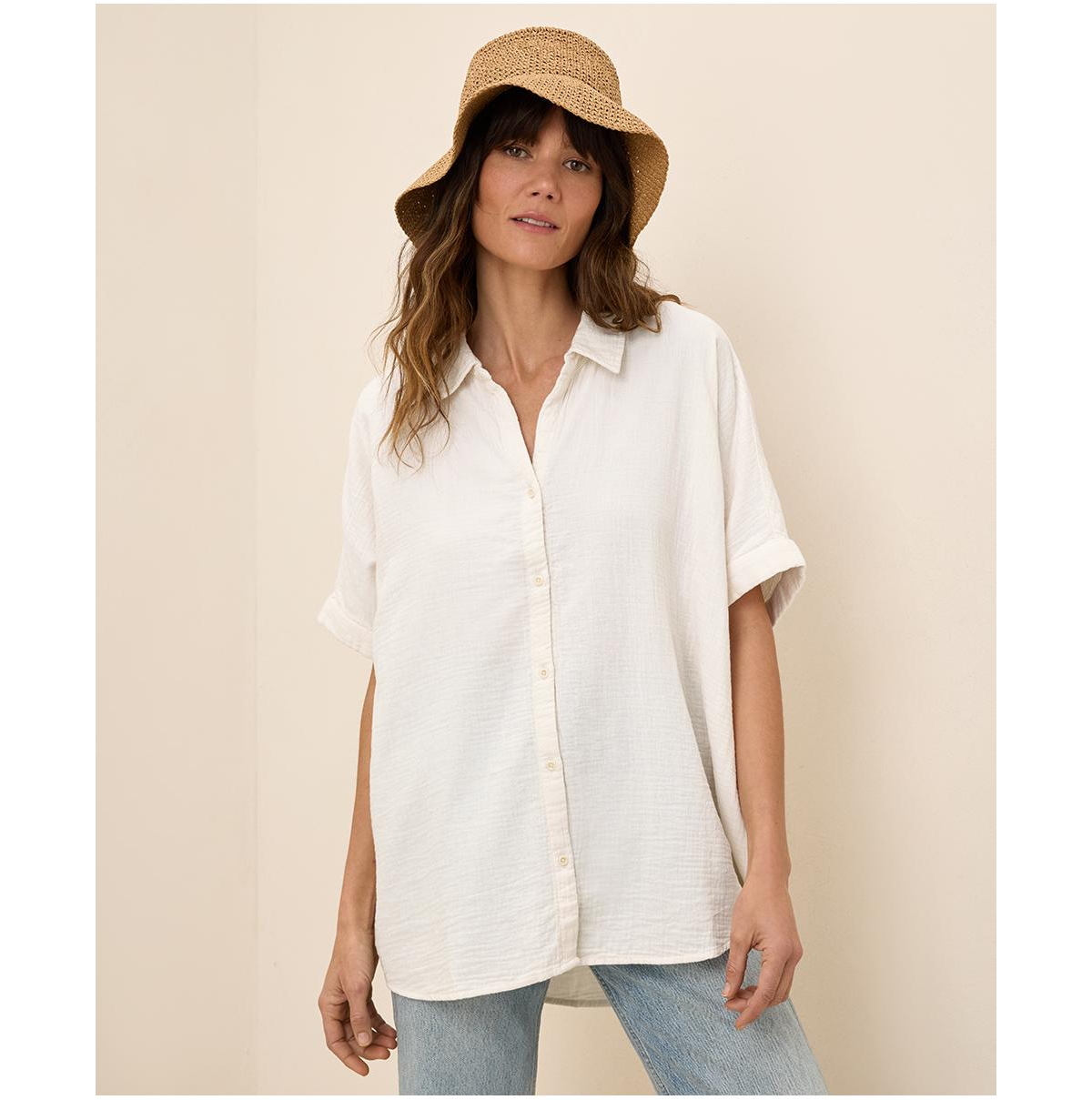 Click here for Pact Womens Organic Cotton Coastal Double Gauze Ov... prices