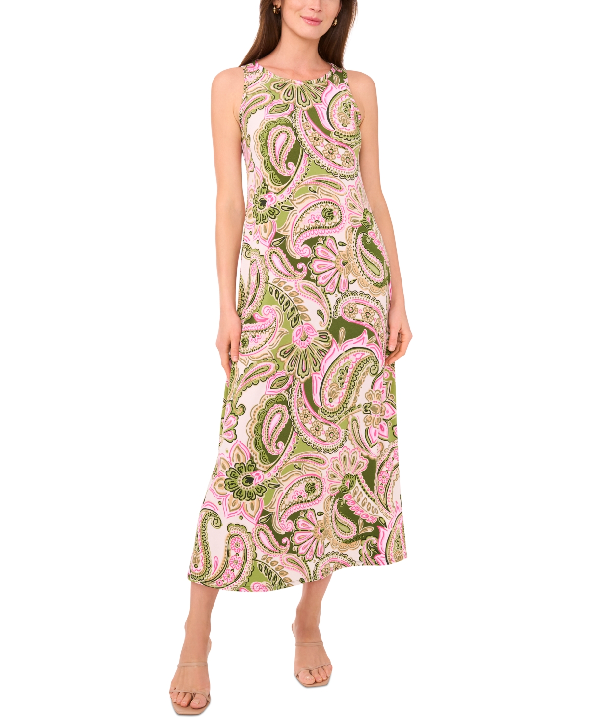 Click here for Msk Womens Paisley-Print Sleeveless Maxi Dress - G... prices