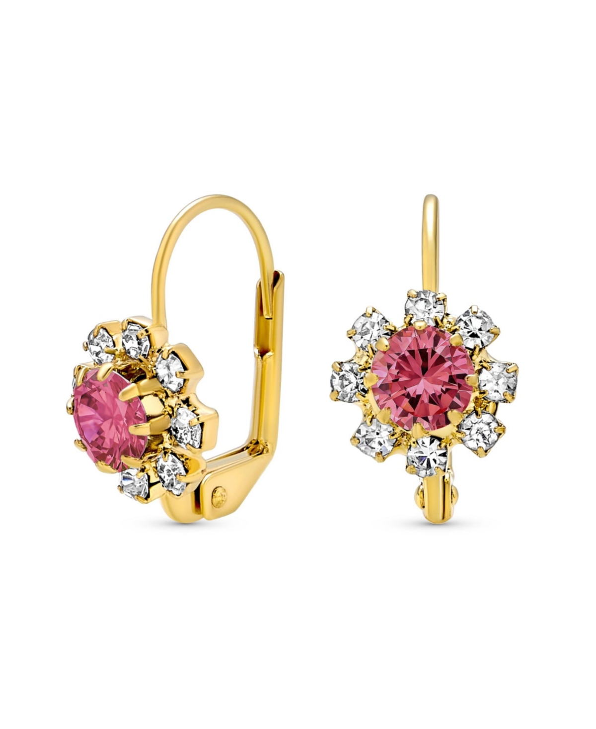 Click here for Bling Jewelry Flower Crystal Drop Earrings Gold Pl... prices