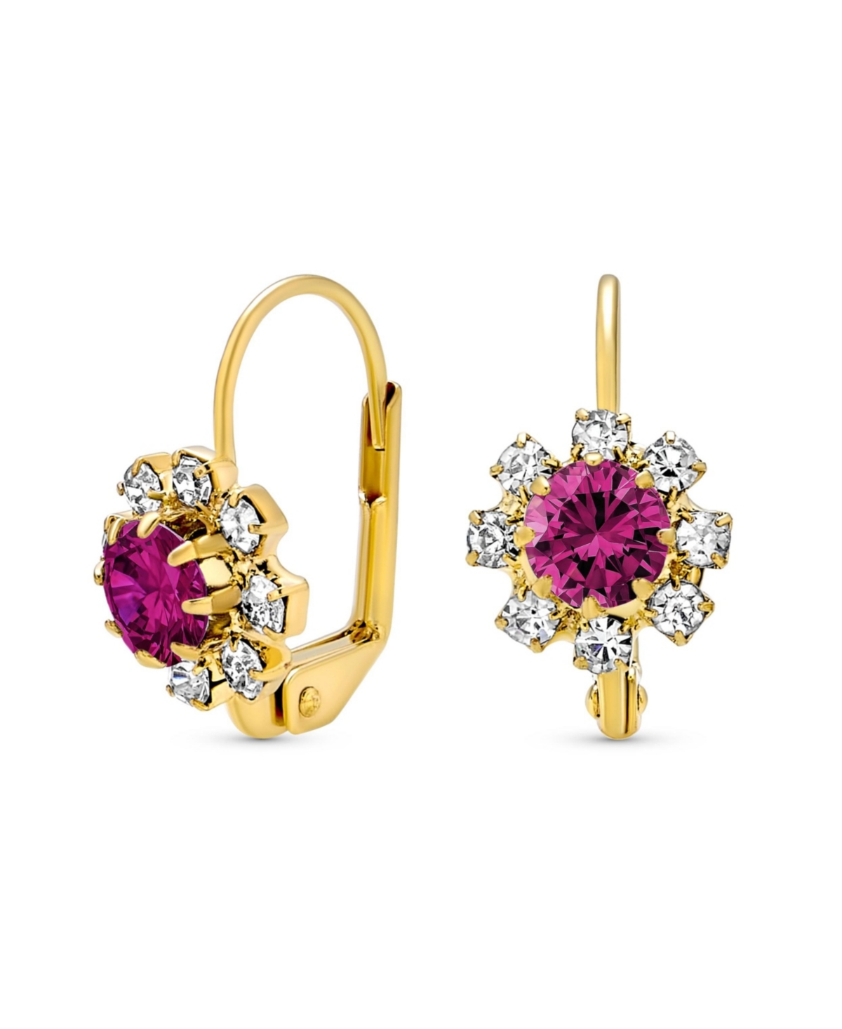 Click here for Bling Jewelry Flower Crystal Drop Earrings Gold Pl... prices