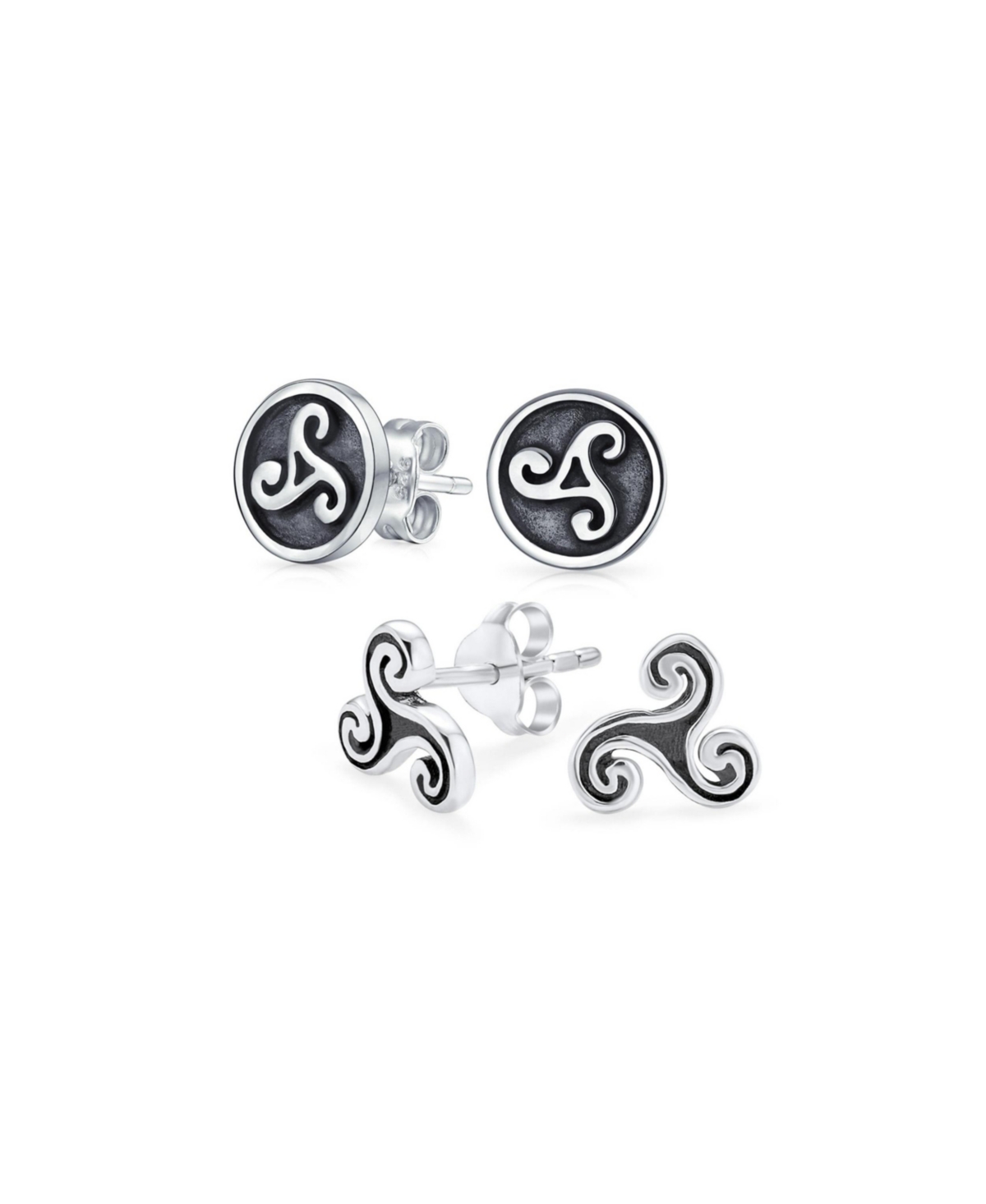 Click here for Bling Jewelry Set of 2 Celtic Triskele Spiral Stud... prices