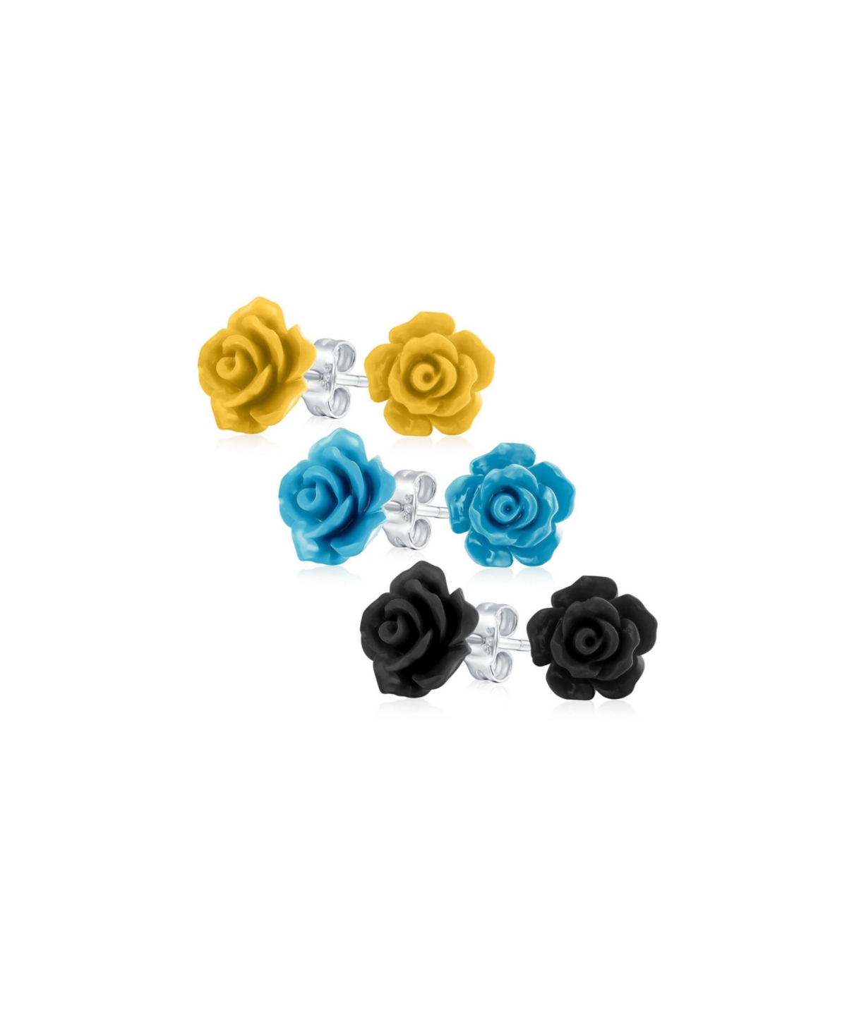 Click here for Bling Jewelry Set of 3 Romantic 3D Carved Rose Flo... prices